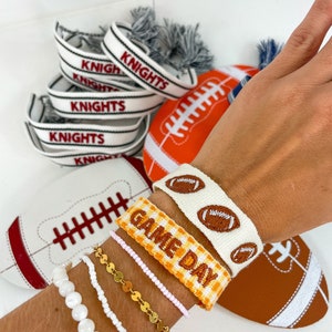 Football Bracelet || Embroidered Bracelet / Game Day Bracelet / School ...