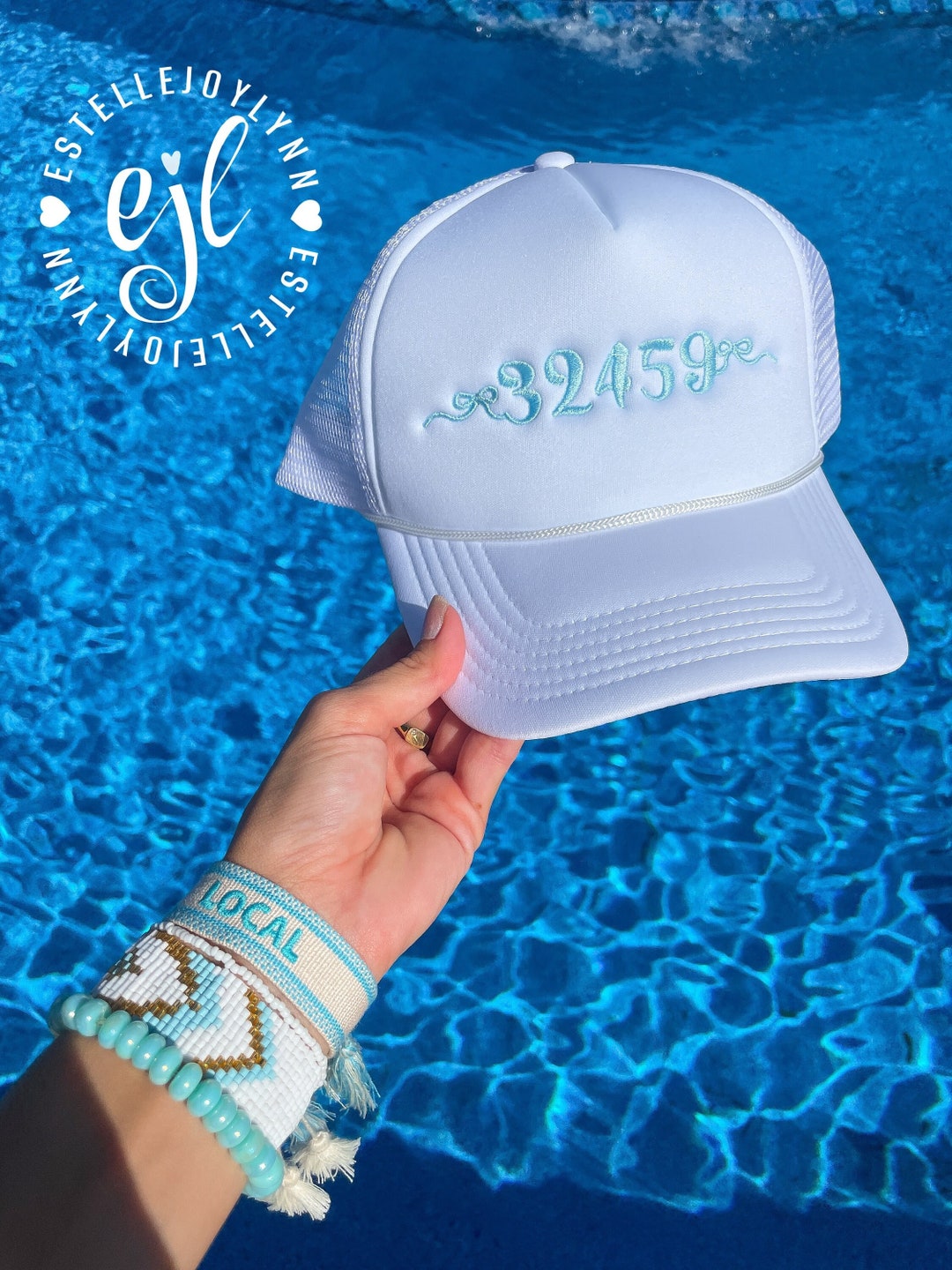 Custom Zip Code Embroidered Trucker Hat With Bows - Etsy