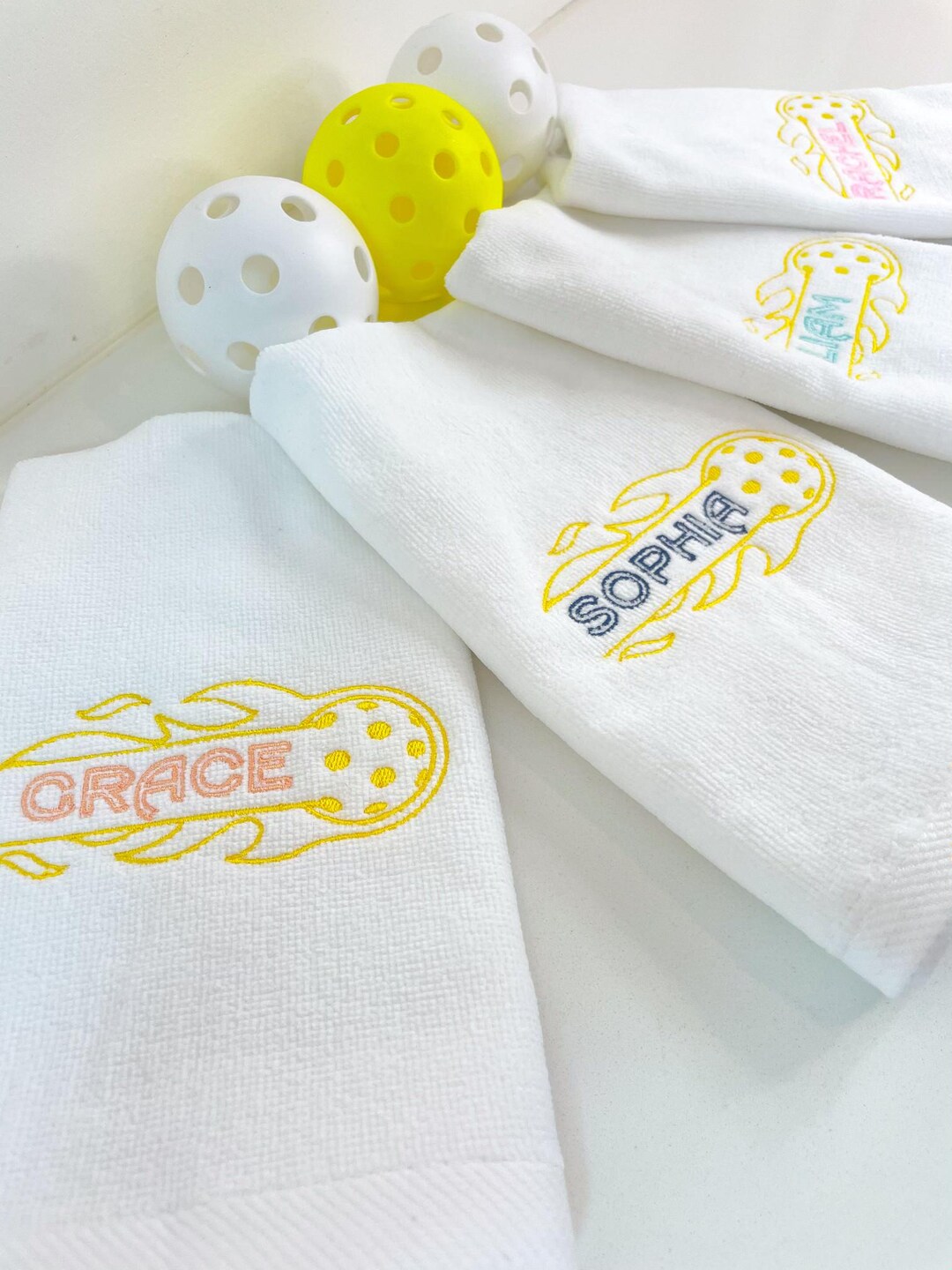 Custom Pickleball. Flame Embroidered Towel / Pickleball Accessories ...