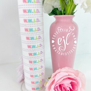 WWJD Embroidery Pastel Bracelet / WWJD Tassel Bracelet / Religious ...