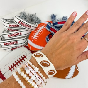 Football Bracelet || Embroidered Bracelet / Game Day Bracelet / School ...