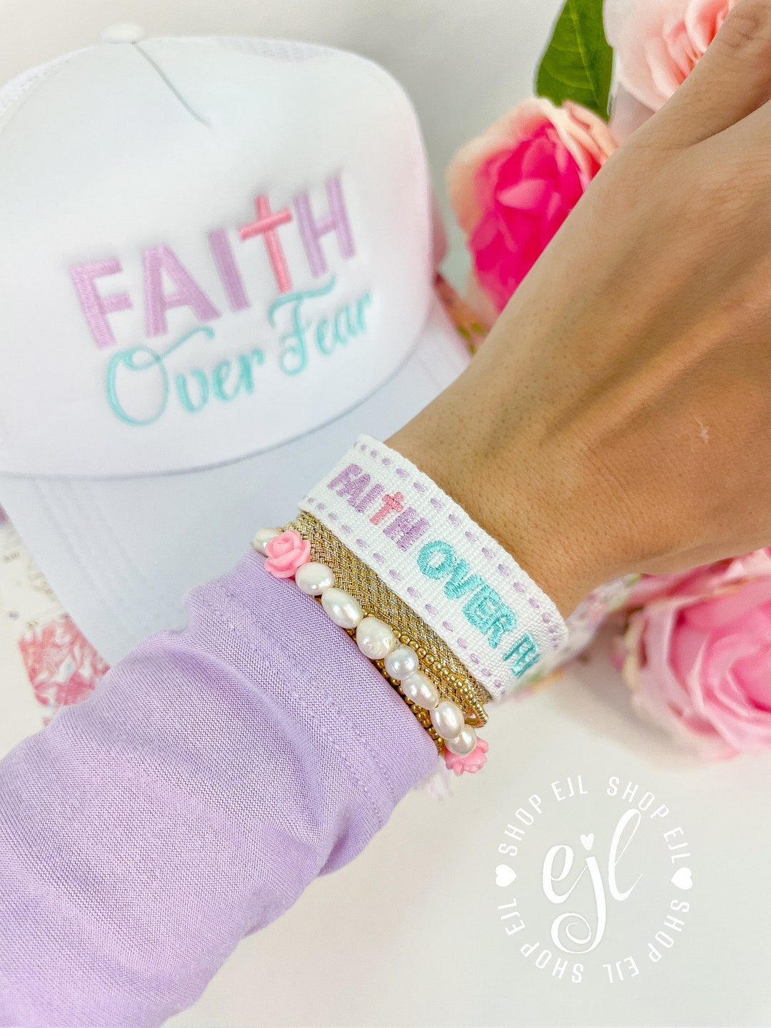 Faith Over Fear Bracelet / Faith Over Fear Trucker Hat / Spiritual ...