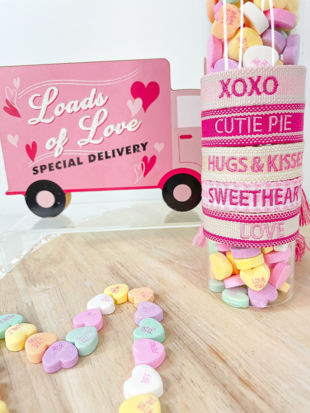 Valentine's Day Friendship Bracelet / Tassel Bracelet / Sweetheart ...