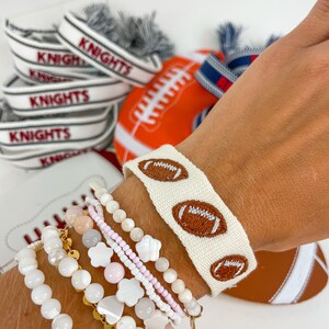 Football Bracelet || Embroidered Bracelet / Game Day Bracelet / School ...