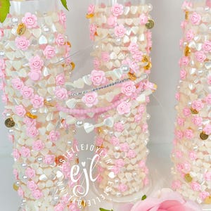 Rosey Hearts Mother of Pearl Beaded Bracelet: Feminine Boho Stack - Etsy