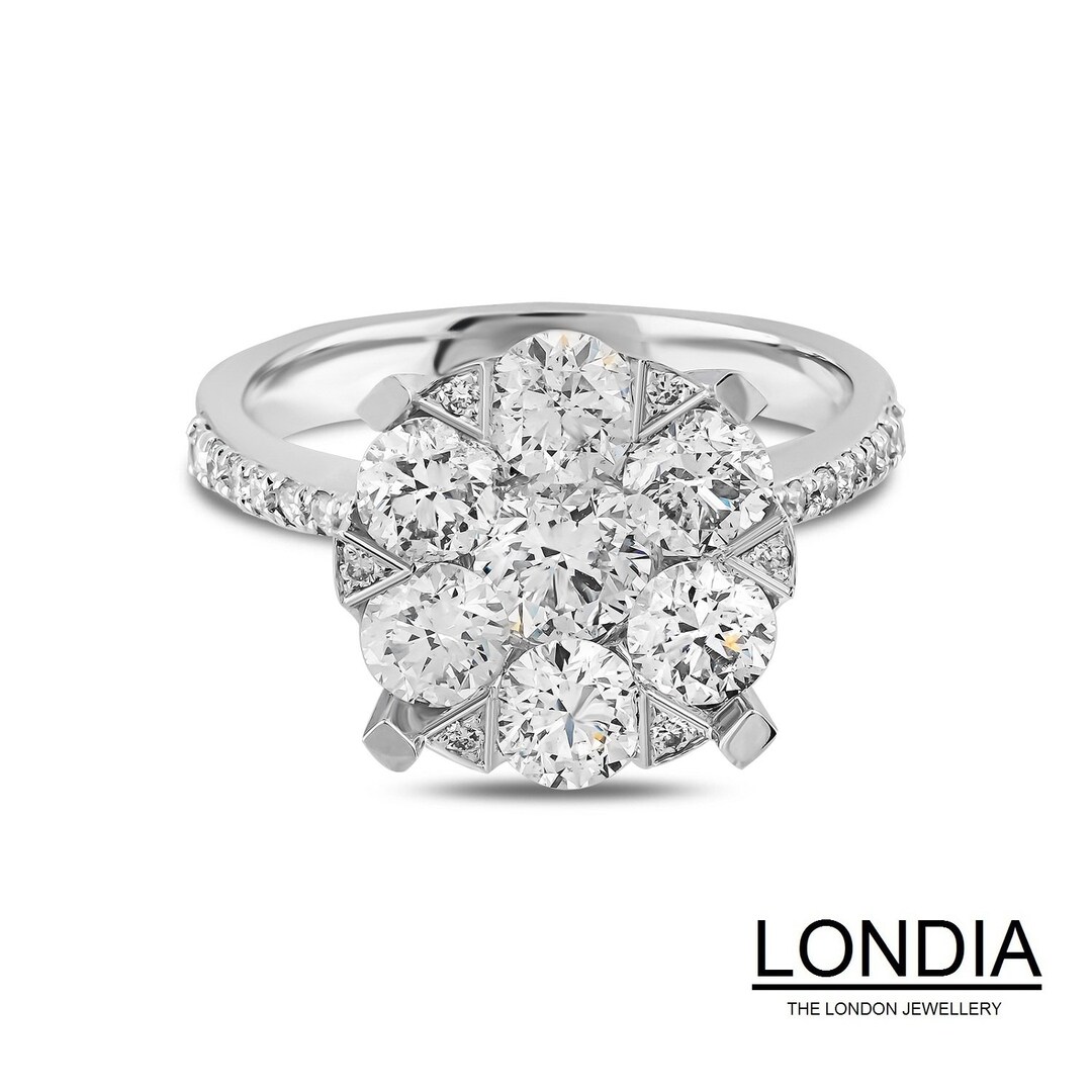 Magic Engagement Ring / 14K Gold Natural Diamond Engagement Ring ...