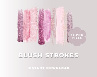 Watercolor Brush Stroke Clip Art Blue Texture Digital - Etsy