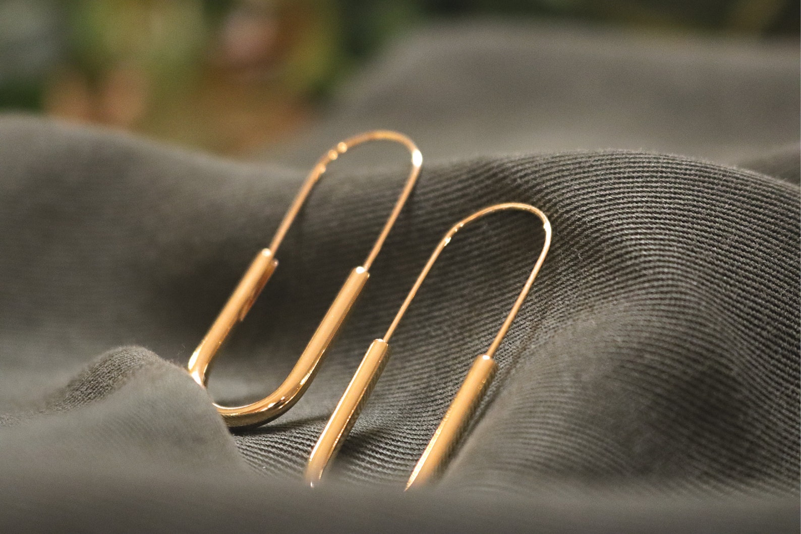 Hoop Earrings, Safety Pins Gold Plated 18k, Jewellery Woman, Surgical ...