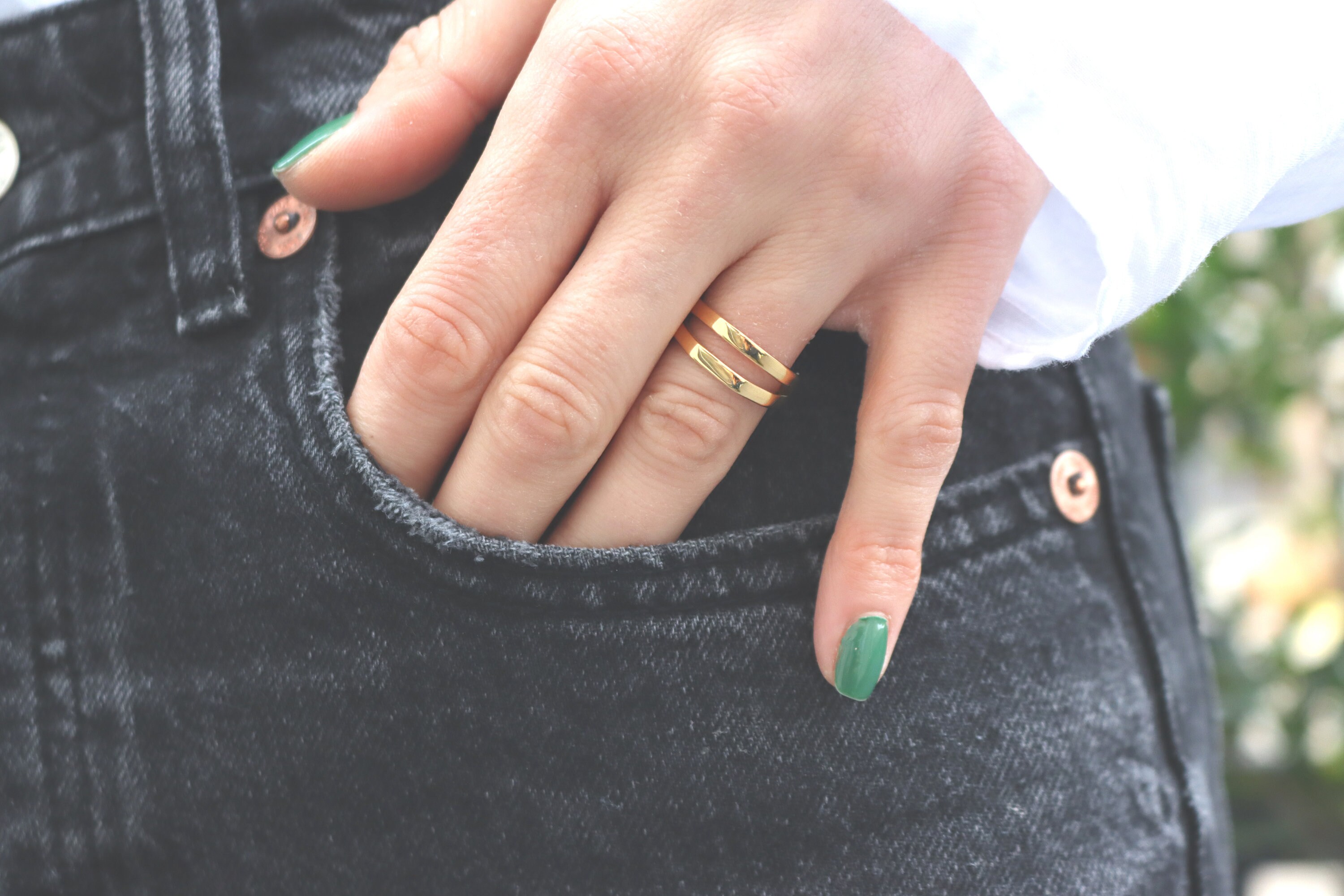 Adjustable Double Line Gold Ring for Women Minimalist - Etsy