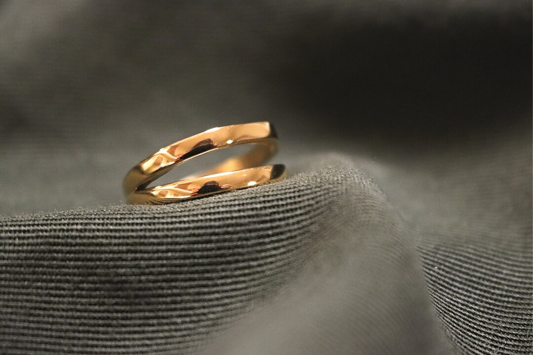 Adjustable Double Line Gold Ring for Women, Minimalist Jewellery ...