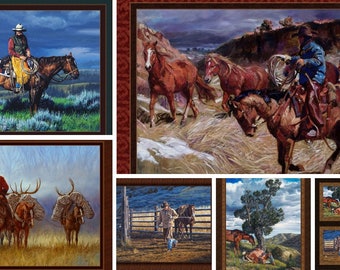 Cowboy Fabric Panel | Etsy