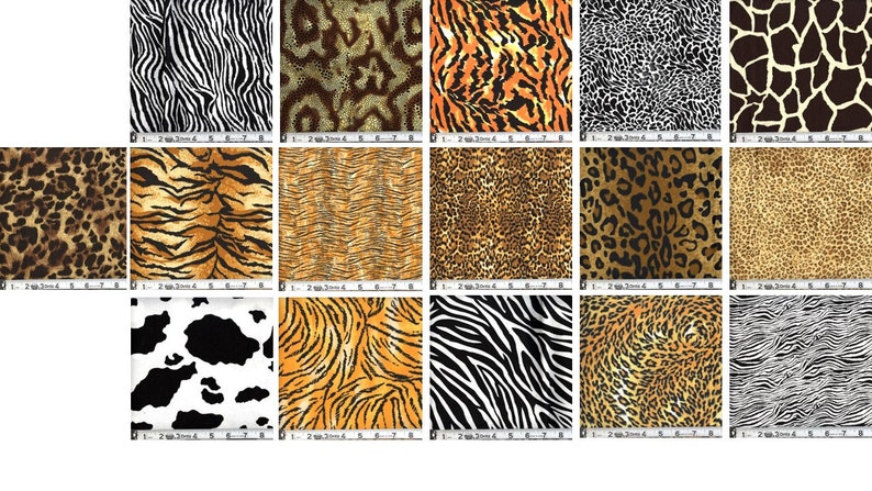 Animal Skin Fabric Prints Tiger Cheetah Cow Giraffe - Etsy Australia