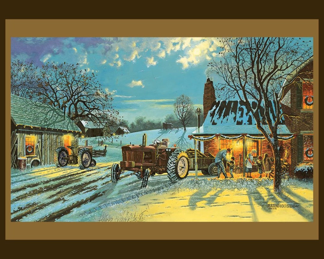 The Warmth of Home, Tractor Barn Fabric Quilt Panel, 36" X 45" - Etsy