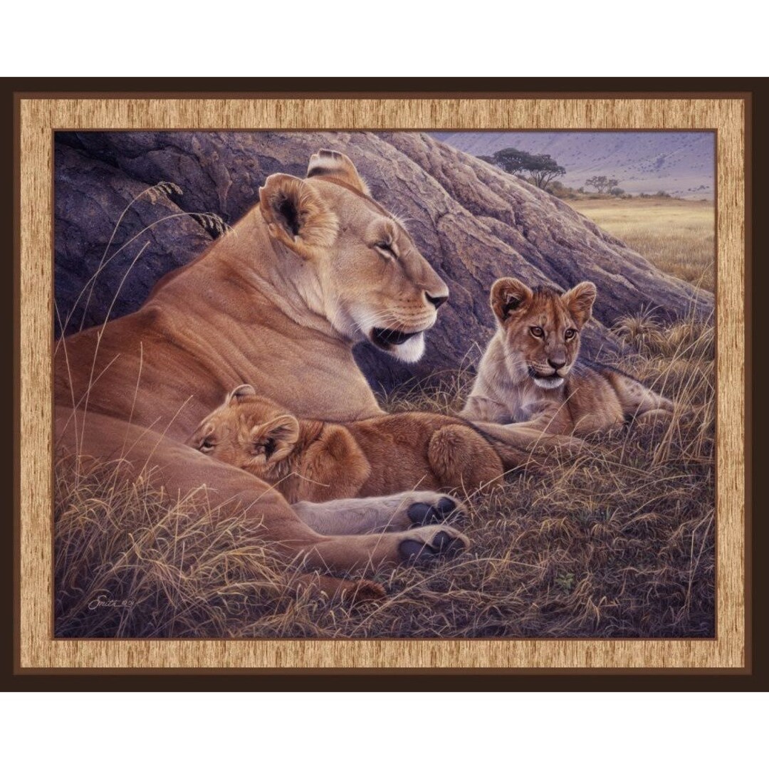FAMILY OF PRIDE Lion Fabric Quilt Panel 36" X 45", 100% Cotton Fabric ...