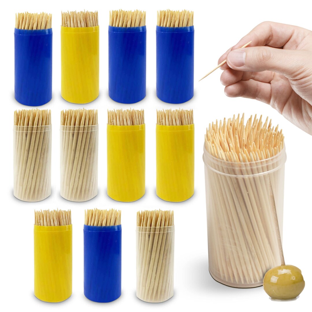 1200pk Bamboo Wooden Toothpicks Cocktail Sticks Disposable - Etsy
