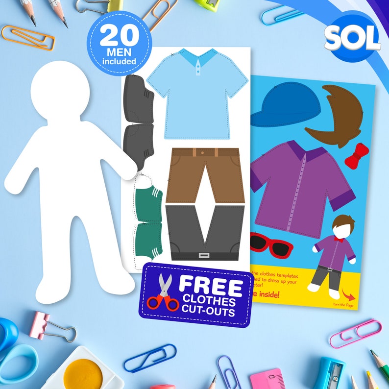 40 Paper People Cut Outs for Kids Arts and Crafts 15 Boy 15 - Etsy