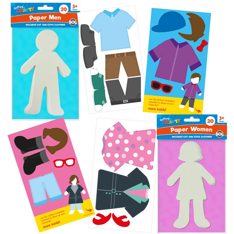 40 Paper People Cut Outs for Kids Arts and Crafts 15 Boy 15 - Etsy