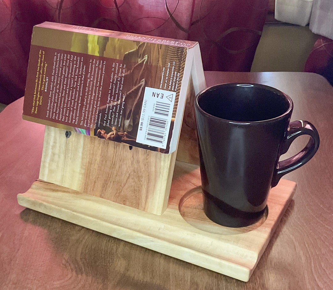Book Valet, Book Place Holder, E-reader Stand With Cup Holder. Gift for ...