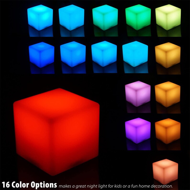 LED Glowing Cube Lamp With Remote Control - Etsy UK
