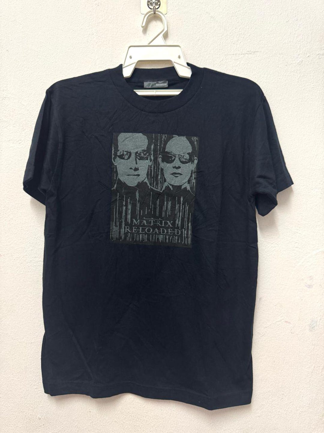 Vintage Y2K 03 Matrix Reloaded Movie Sci-fi Action T Shirt Black Colour ...