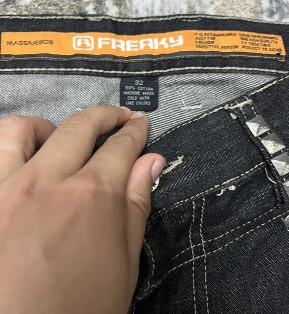 Freaky Massive Baggy Jeans Spike Pocket Embroidered P… - Gem