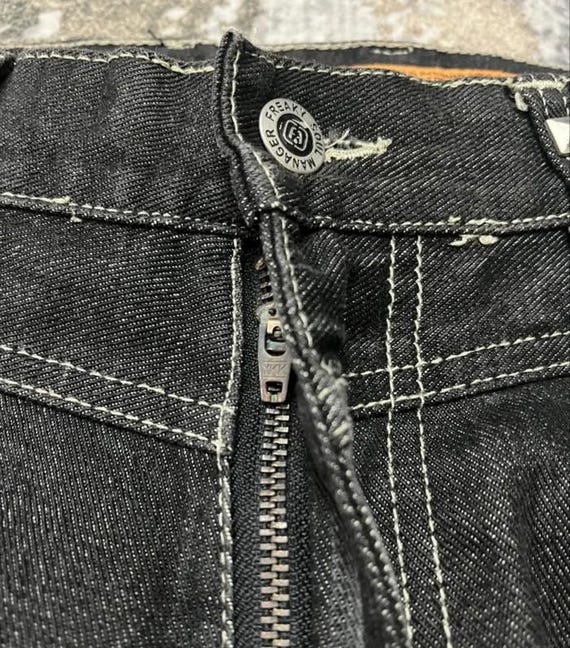 Freaky Massive Baggy Jeans Spike Pocket Embroidered P… - Gem