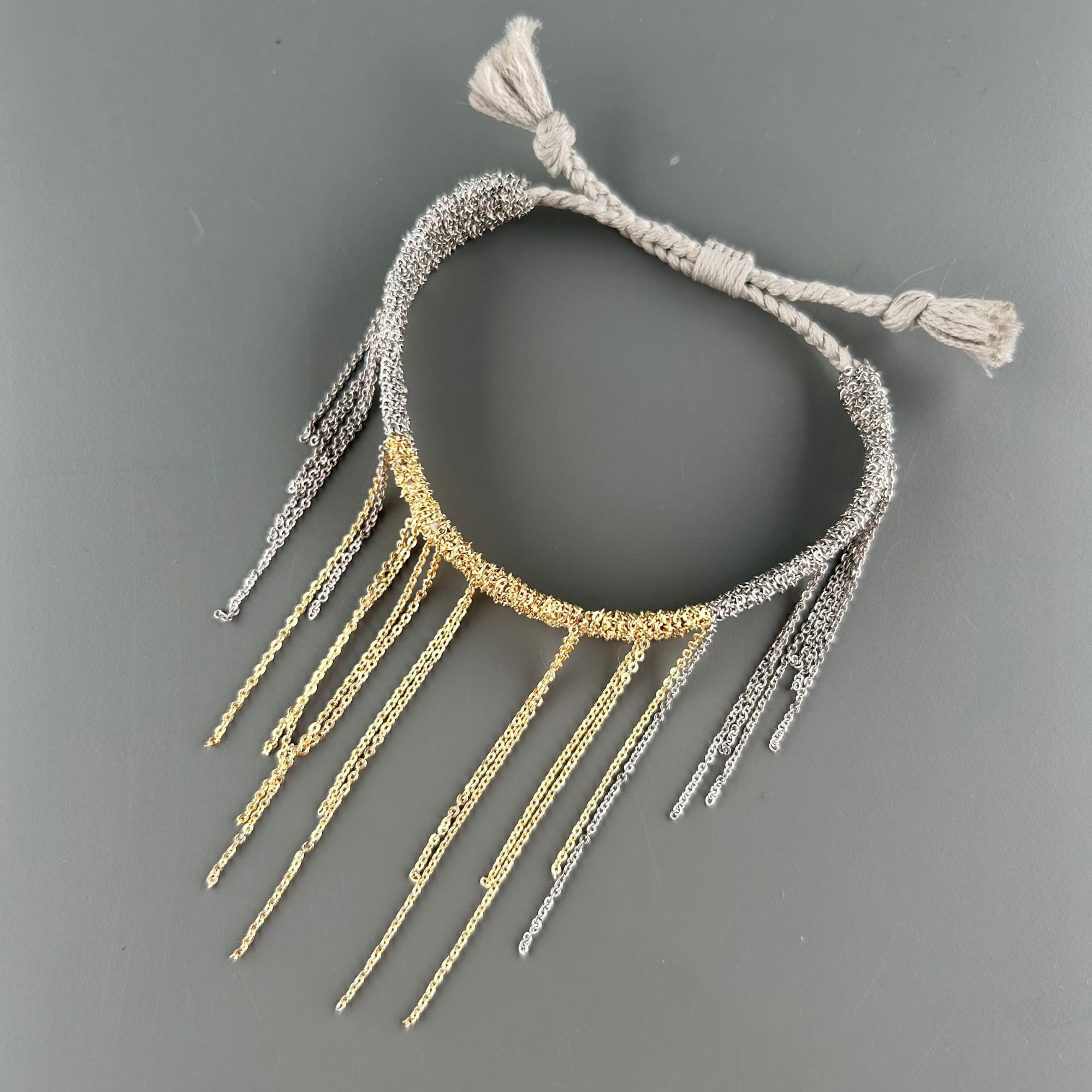Handwoven Fringe Bracelet, Boho Chain Wristband, Adjustable Loom ...