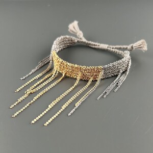 Handwoven Fringe Bracelet, Boho Chain Wristband, Adjustable Loom ...