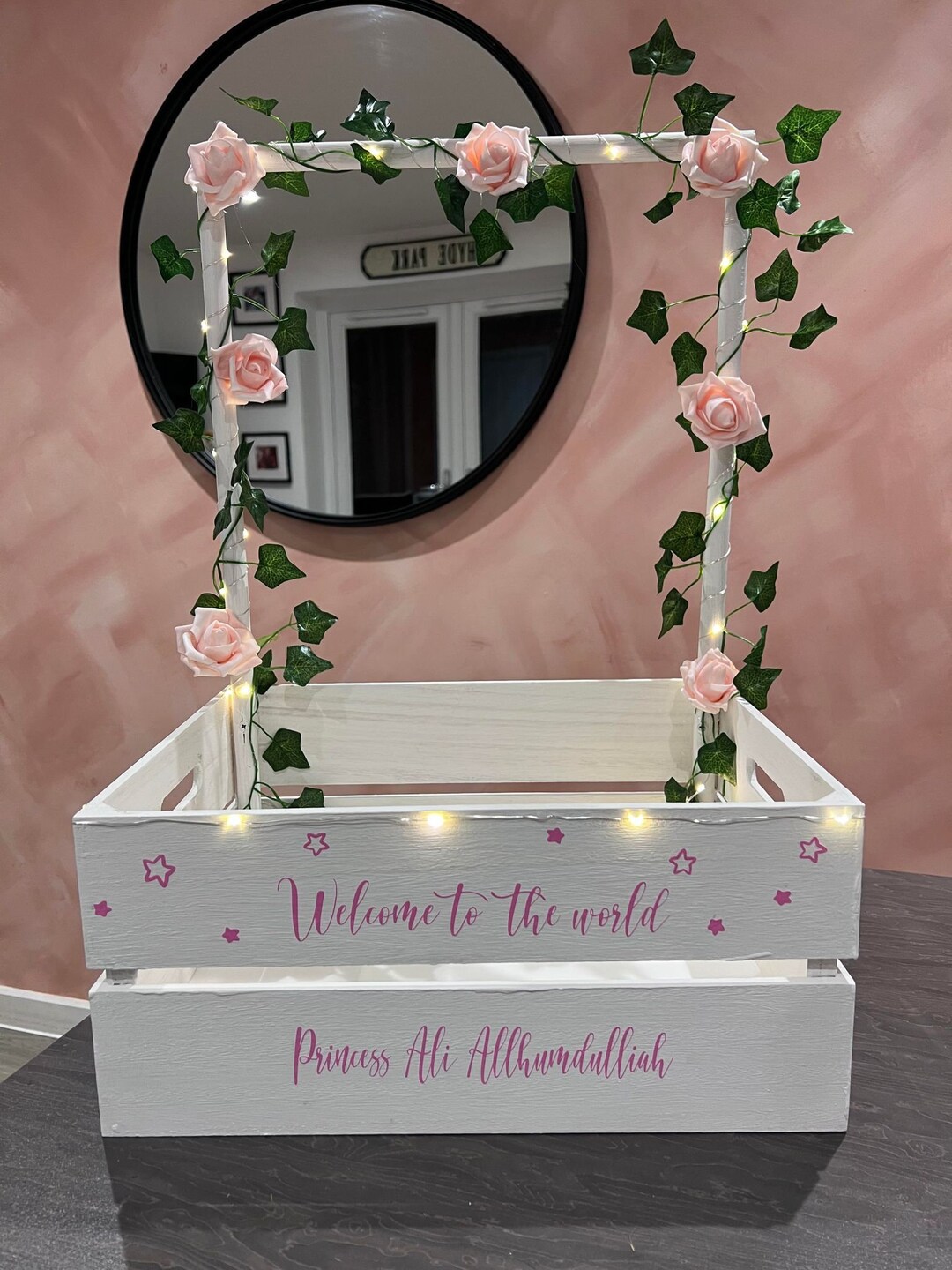 Baby Hamper Crate With Clothing Rail Rail Crate Baby Gifts - Etsy UK