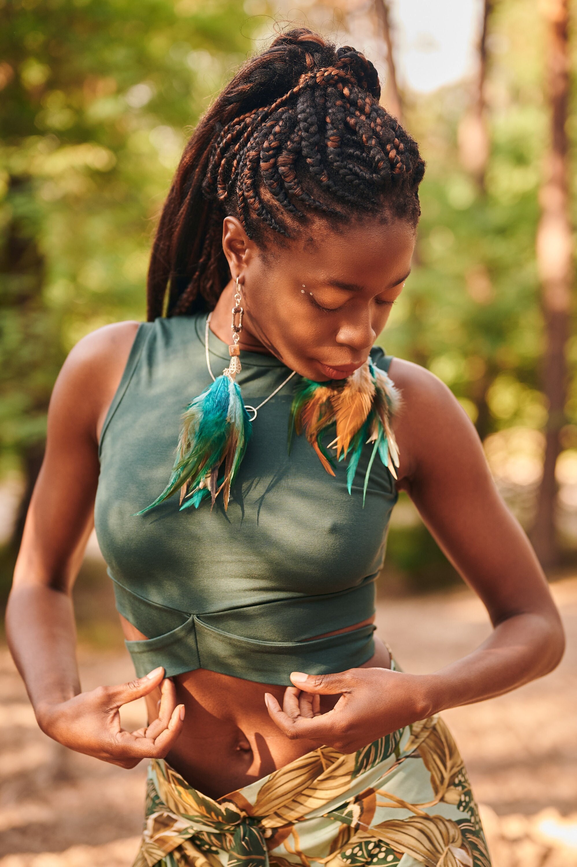 Bottle Green Crop Top | Emerald Green Cut-out Top - Etsy