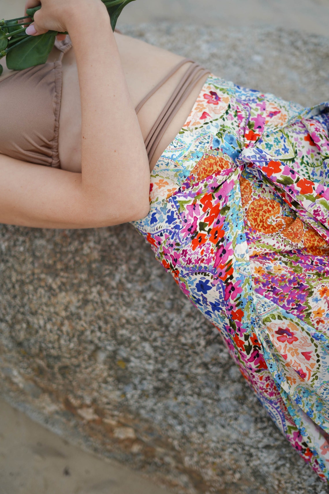 Colorful Floral Pareo Pants, Wrap Pants, Brazilian Zouk Pants, Side ...