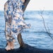 White and Blue Floral Pareo Pants, Wrap Pants, Brazilian Zouk Pants ...