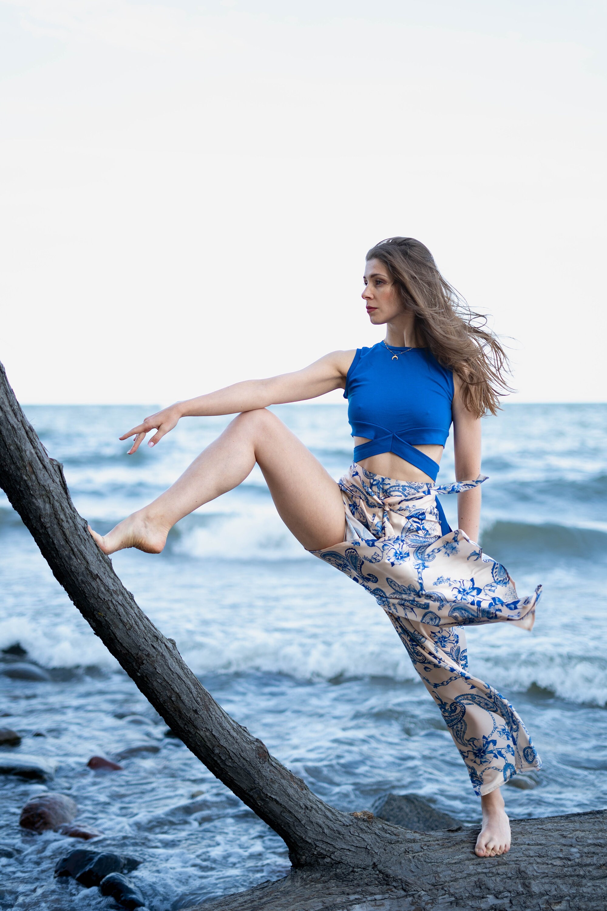 White and Blue Floral Pareo Pants, Wrap Pants, Brazilian Zouk Pants ...