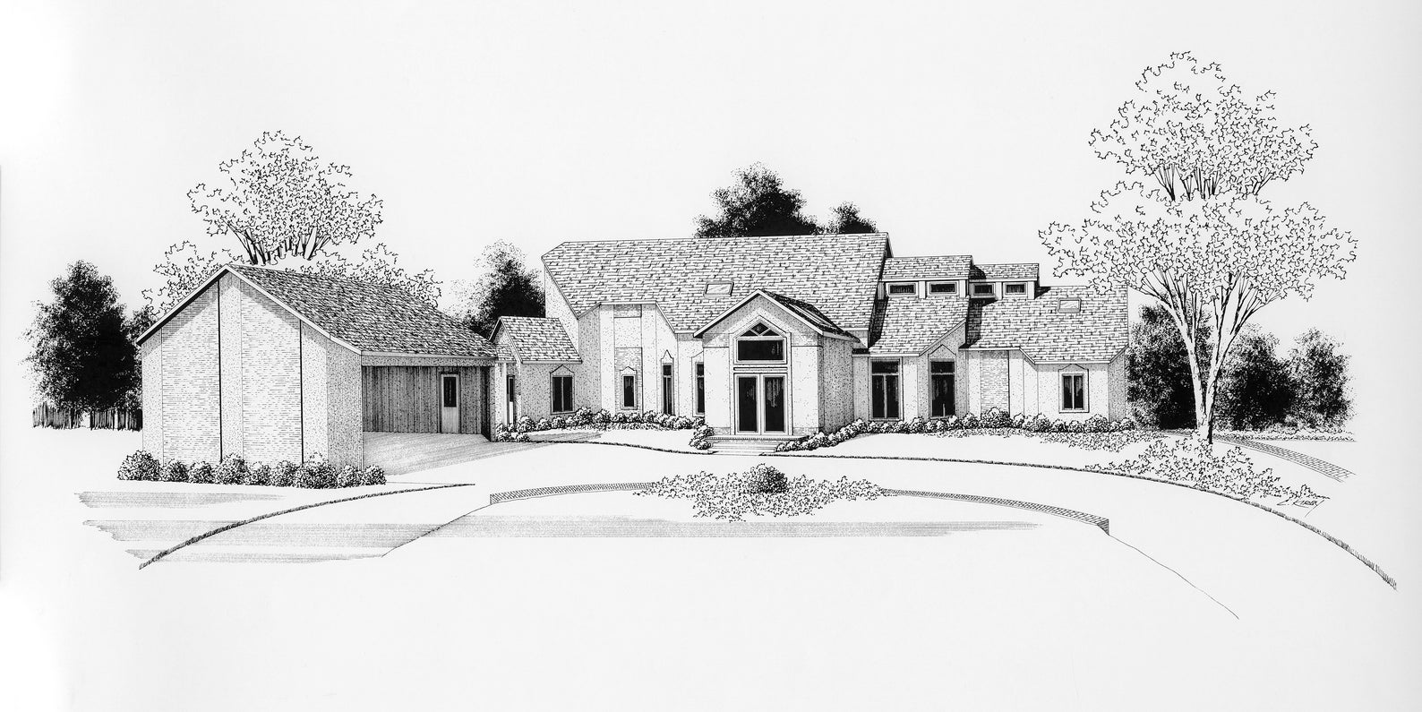 15x20" Premier Custom Home Portrait, Hand Drawn, Original House Sketch ...