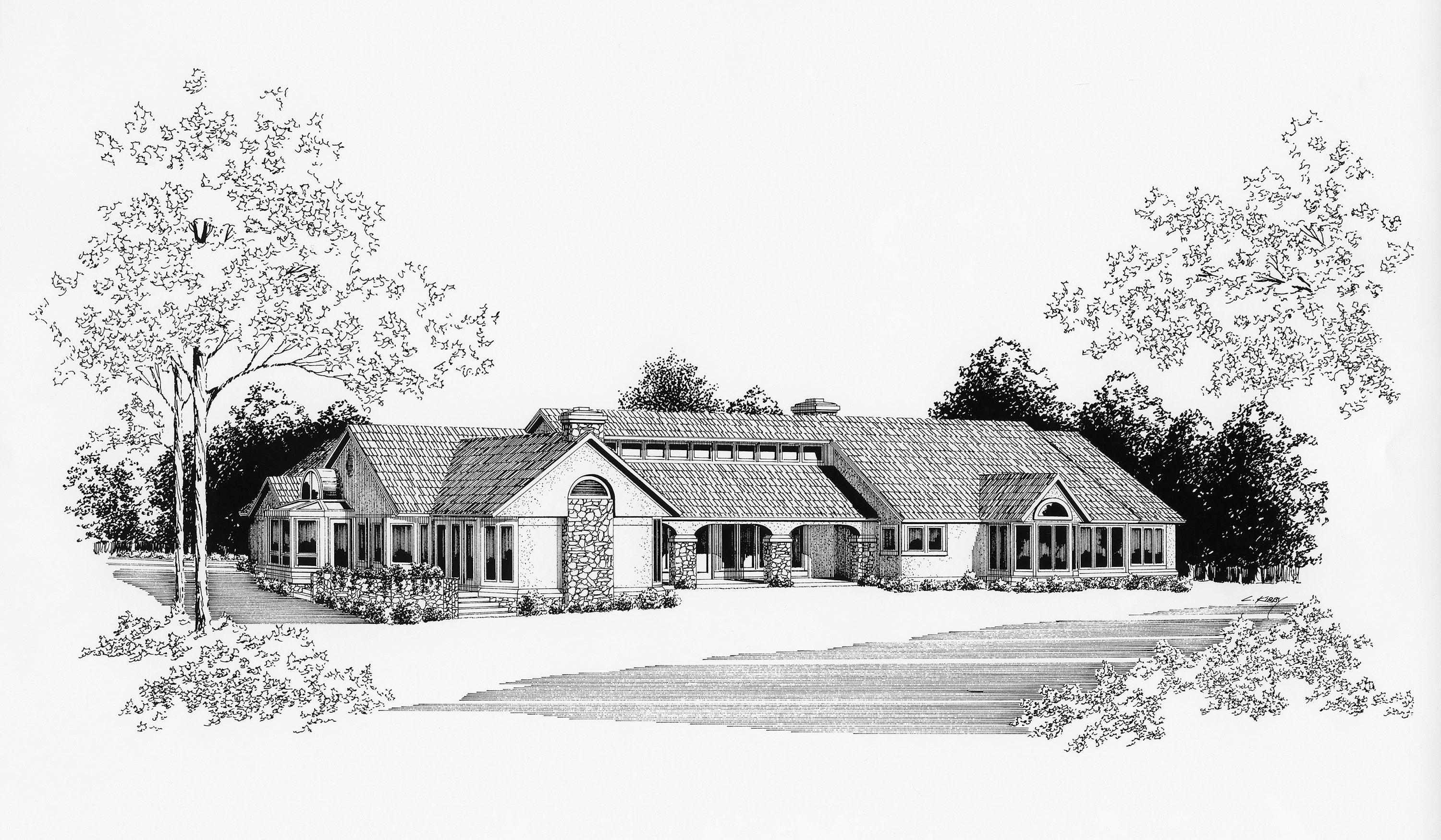 15x20" Premier Custom Home Portrait, Hand Drawn, Original House Sketch ...