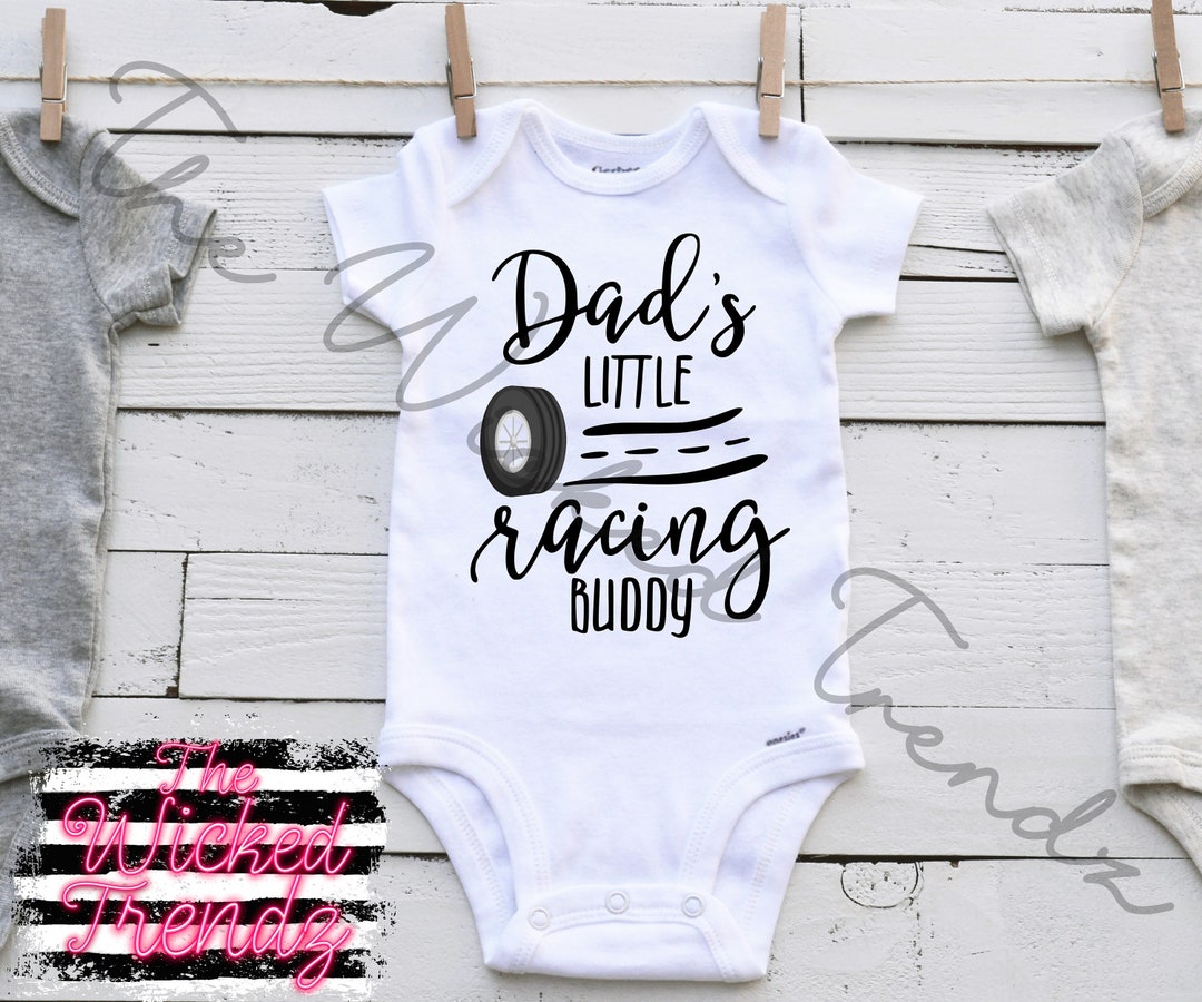 Baby Gerber Onesie© Dad's Little Racing Buddy Race Track Racer Dirt ...
