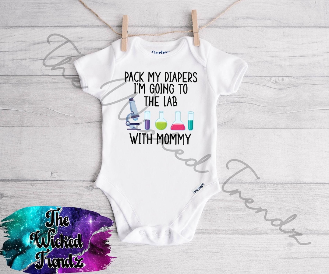Baby Gerber Onesie© Pack My Diapers I'm Going to the Lab With Mommy ...