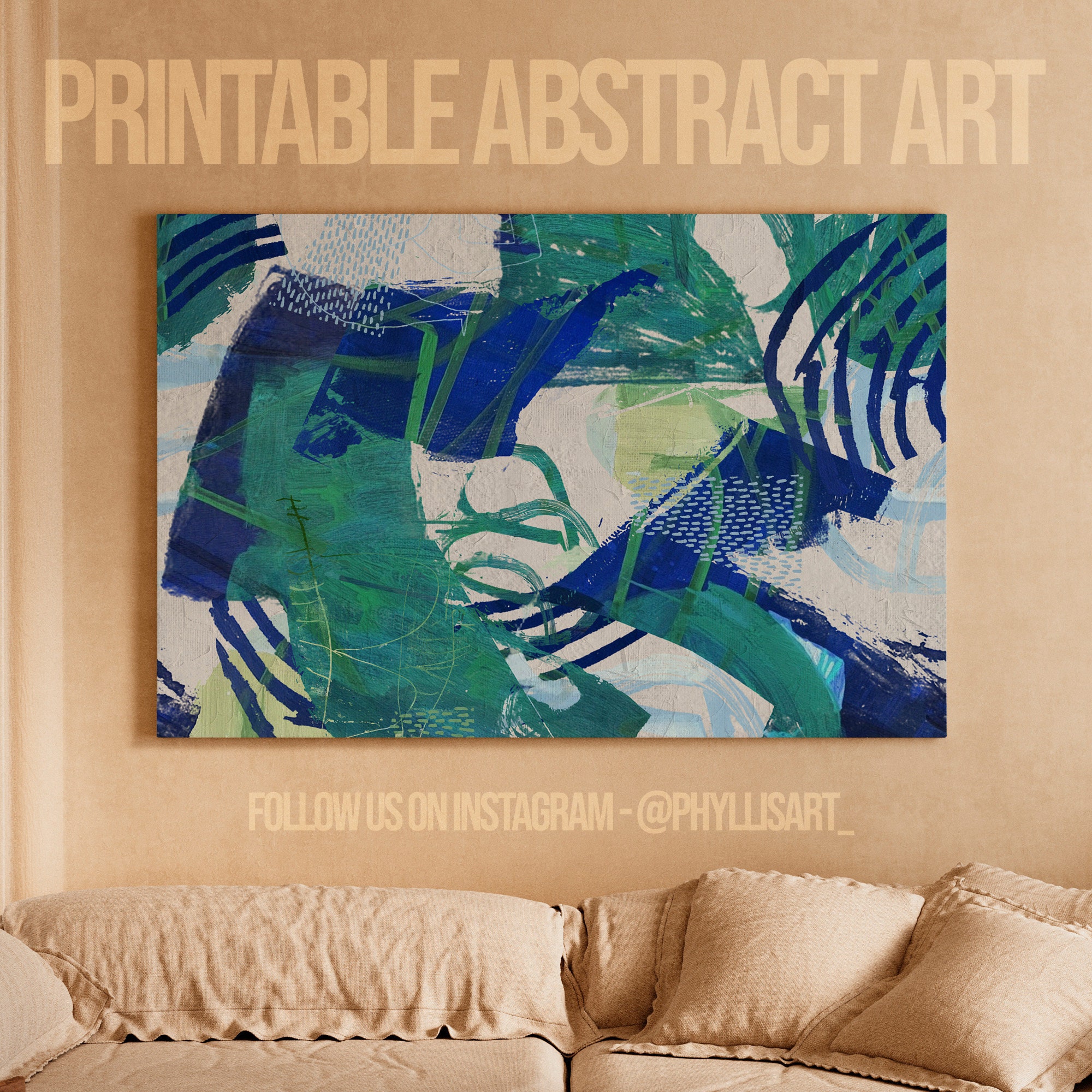 Printable Abstract Art, Large Abstract Art, Instant Download Art ...
