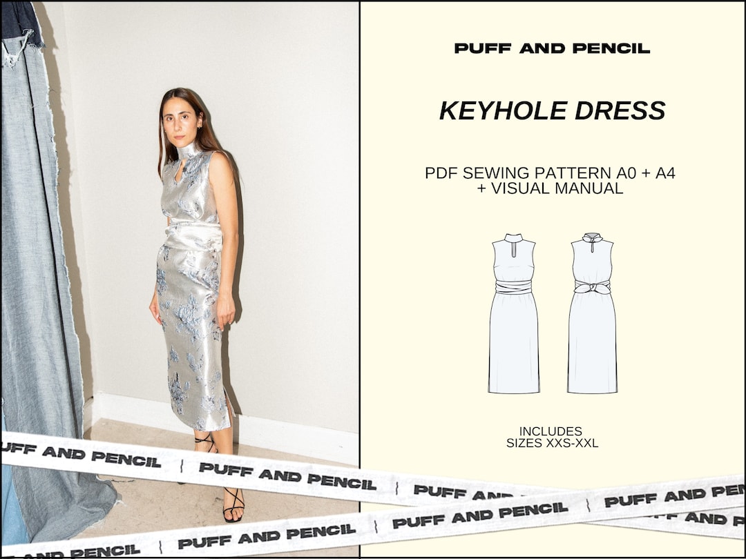 KEYHOLE Dress // Digital PDF // Sewing Pattern // Diy Dress // Size Xxs ...