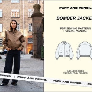 BOMBER Jacket PDF Sewing Pattern // US 0-22 // Eu Xxs-xxl // Instant ...