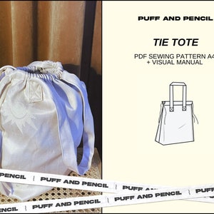TIE TOTE Bag // Digital PDF Sewing Pattern // Diy Tie Tote // One Size ...