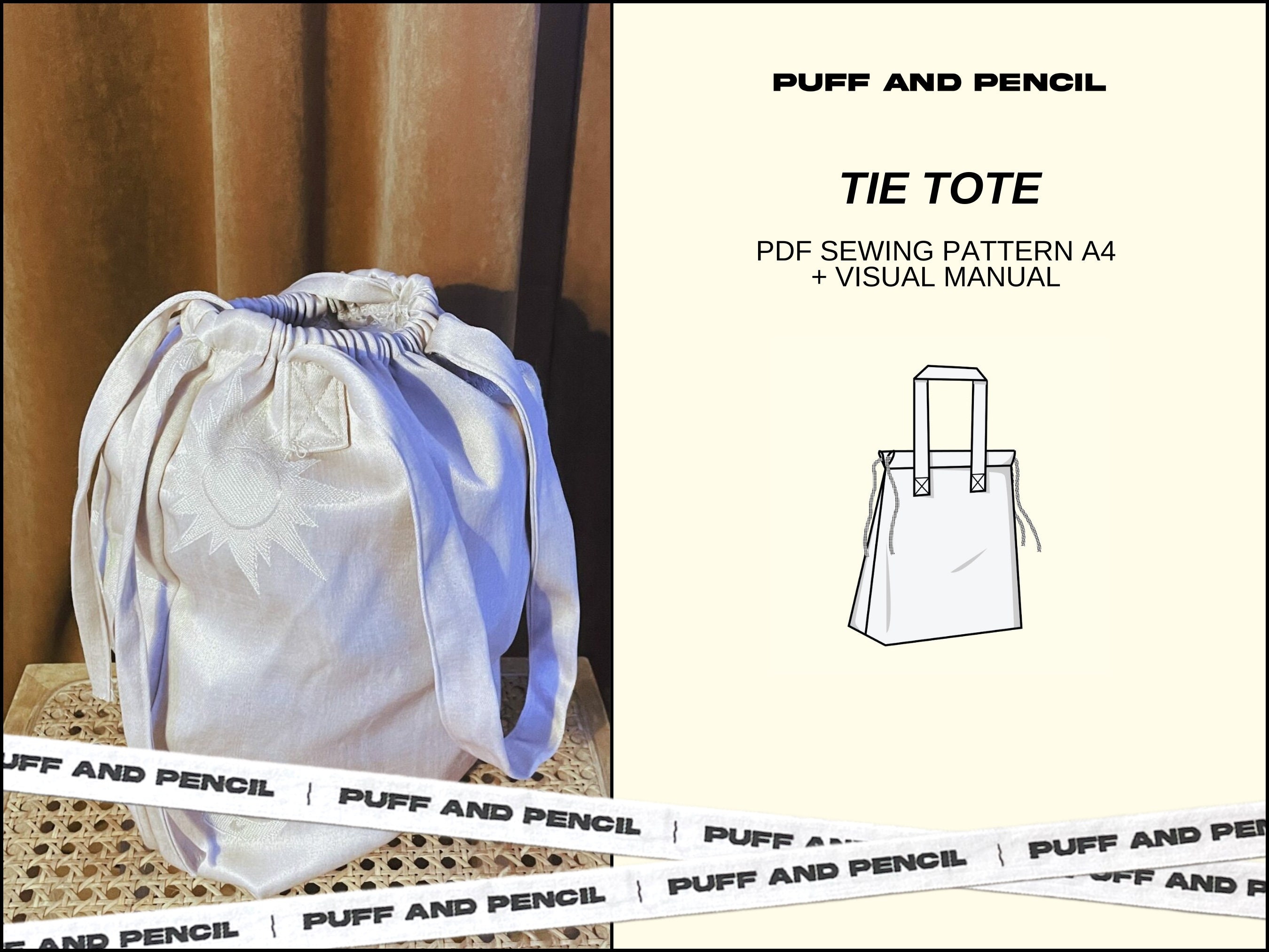 TIE TOTE Bag // Digital PDF Sewing Pattern // Diy Tie Tote // - Etsy
