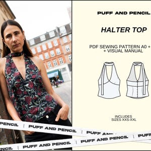 Halter Top PDF Sewing Pattern // Diy Top // Size Xxs-xxl // Instant ...