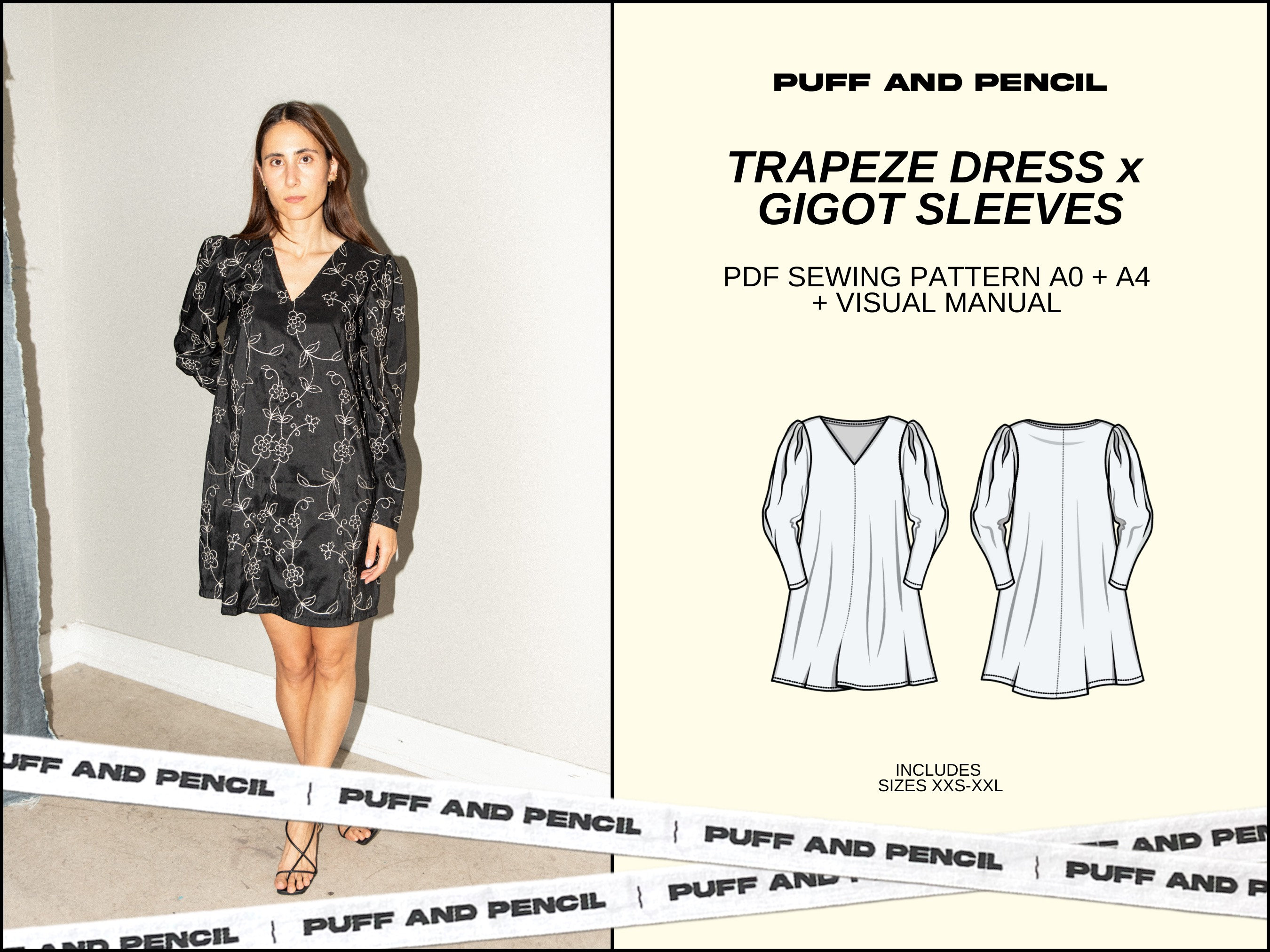 chiffon trapeze dress with sleeves pattern | Dresses Images 2025
