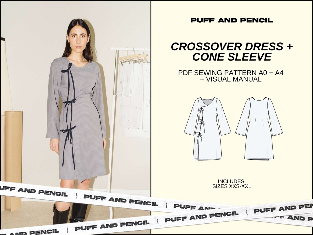 CROSSOVER Dress X CONE Sleeve Bundle // Digital PDF // Sewing Pattern ...