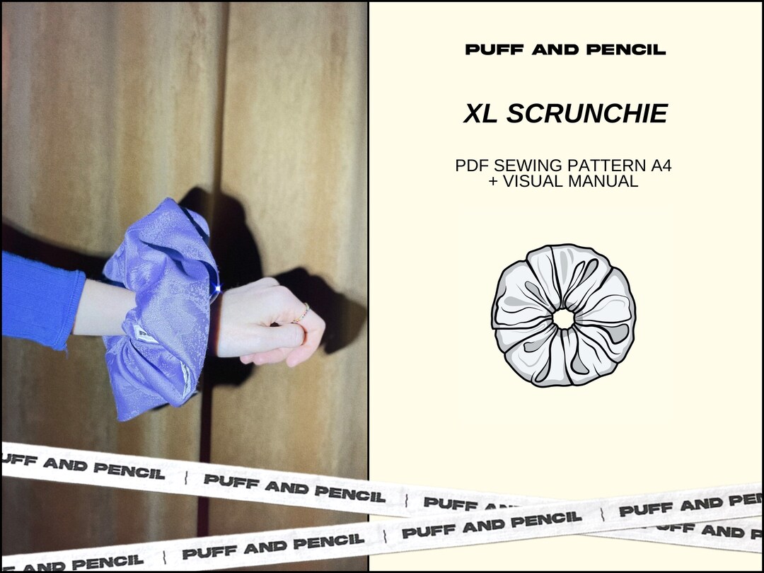 XL SCRUNCHIE // Digital PDF Sewing Pattern // Diy Scrunchie // One Size ...