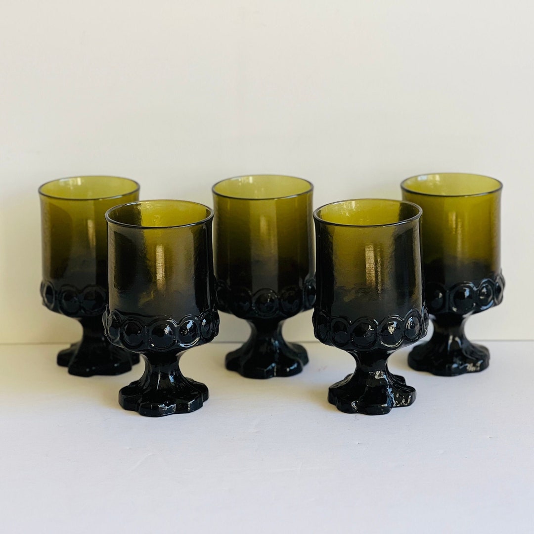 Vintage Tiffin Franciscan Madeira Wine Glasses Olive Green - Etsy