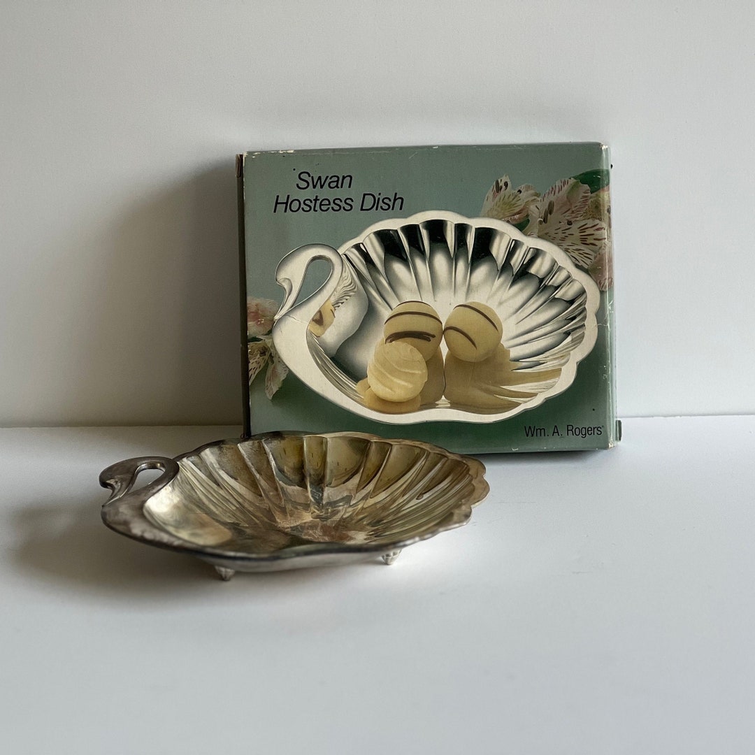 Vintage Silver Plated Swan Hostess Dish Swan Trinket Dish Bathroom Soap ...