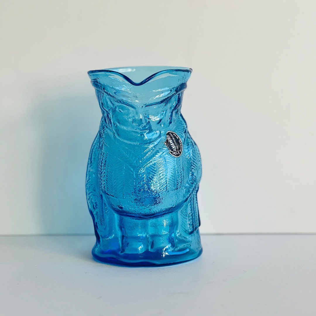 Vintage Kanawha Glass Blue Toby Pitcher George Washington Colonial Man ...
