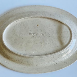 Vintage Red Wing Pottery Meat Serving Platter Large Oval Roast Plate ...